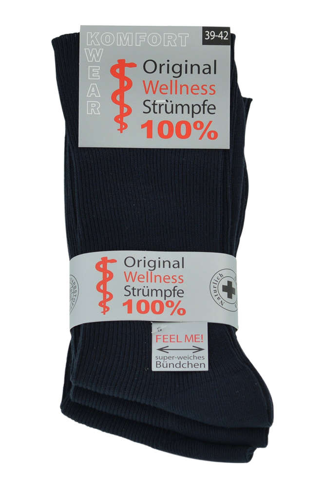 Art.: 06163 Wellness Strumpf - gummifrei - 100% Baumwolle - Die Socke